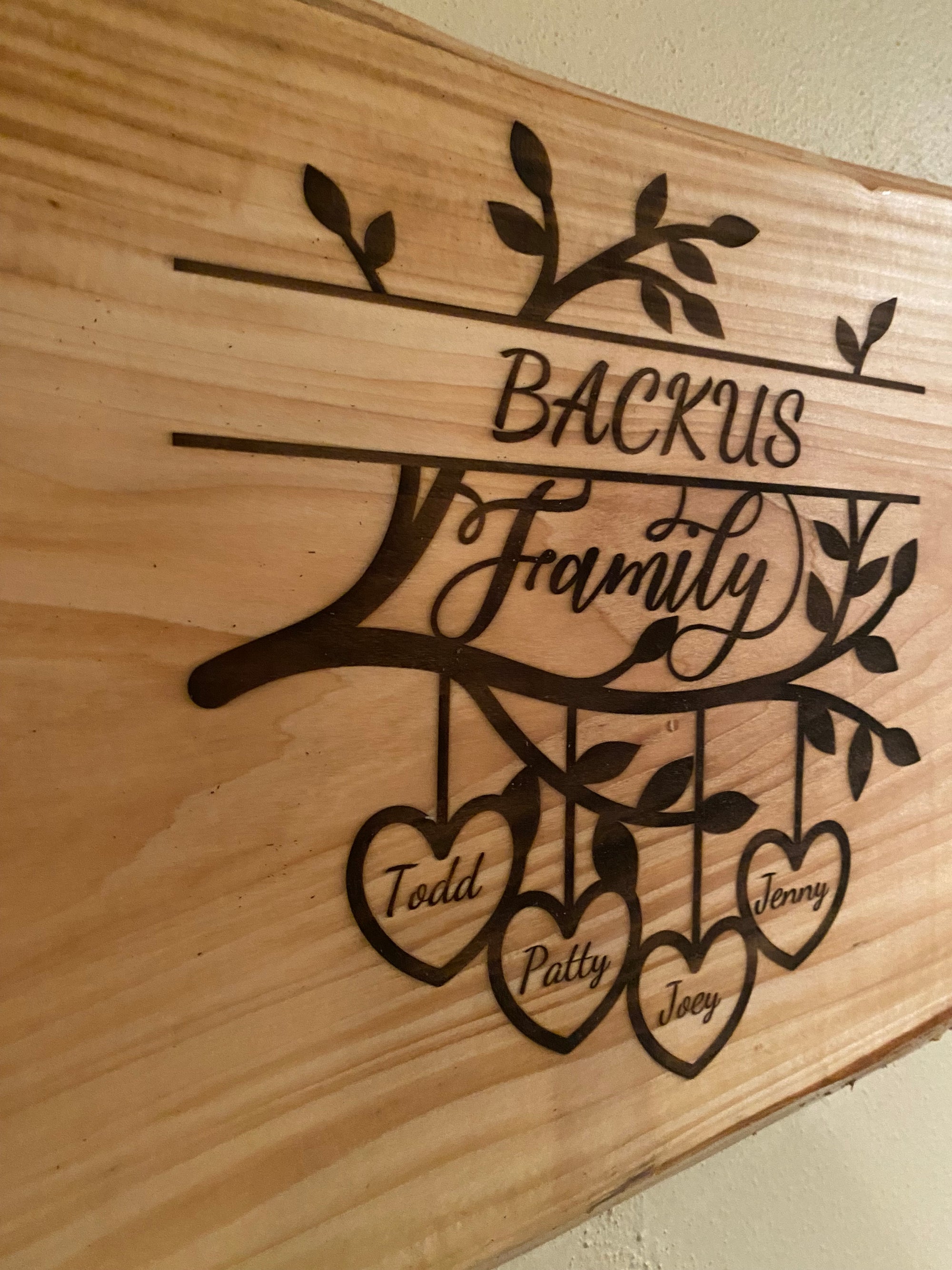 Family Tree | Live Edge Custom Engraved Family Tree – TB Wood Creations
